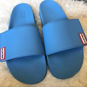 Hunter | Shoes | Hunter Original Bucket Blue Adjustable Slides | Poshmark